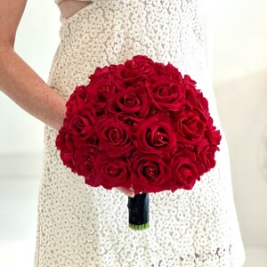 Red Rose Bouquet, Red Bridal Bouquet, Rose Bouquet, Bright Red Rose ...