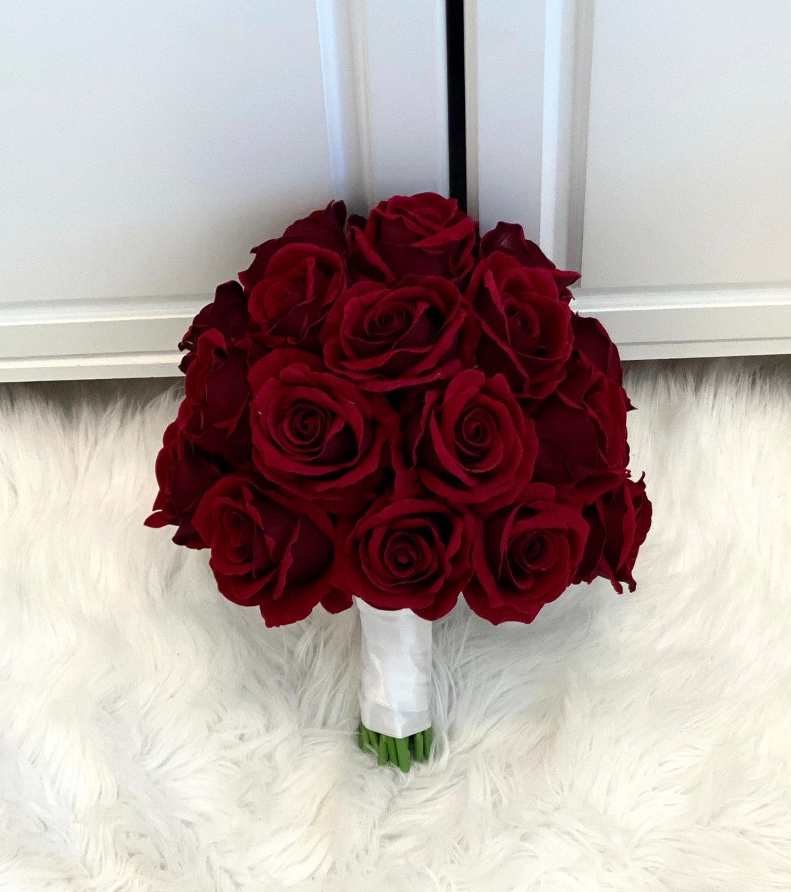 Burgundy Rose Bouquet Bridal Bouquetrose Bouquet Red Rose - Etsy