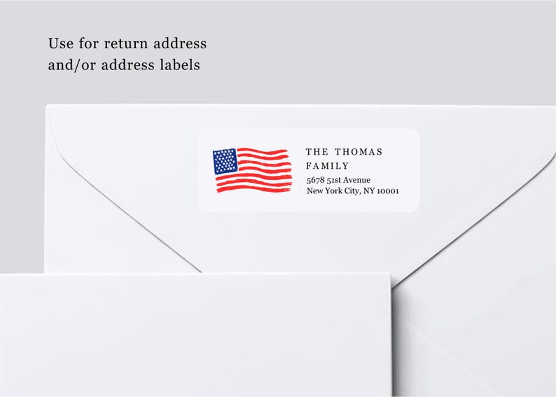 US Flag Address Label Template - Printable Patriotic American 4th of ...