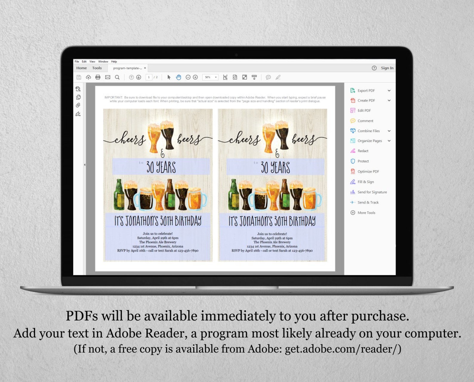 Cheers & Beers Birthday Invitation Template, Brewery Party Invite ...