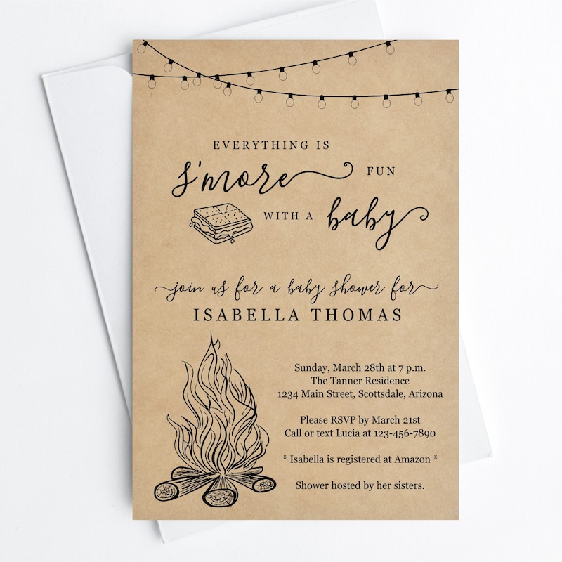 Campfire Invitations - Etsy