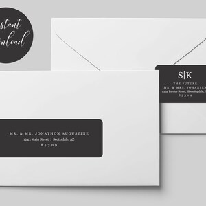 Printable Black Address Template for Envelope Wraparound - Etsy