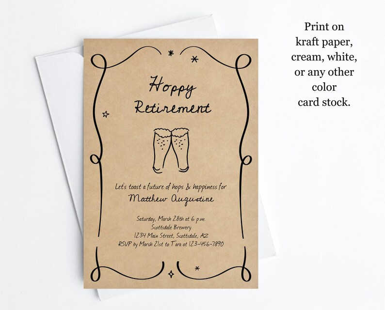 Retirement Party Invitation for Men Women, Surprise, Printable Template ...