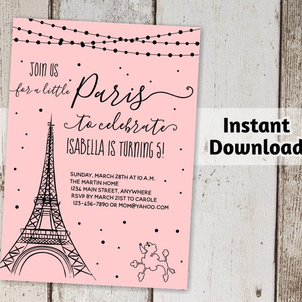 Paris Invitation - Etsy