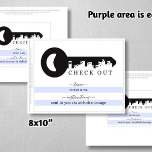 Check Out Time Sign Printable Template AirBNB Hotel Room | Etsy