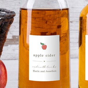 Homemade Apple Cider Label Template - Printable Hard Cider Bottle Gift ...