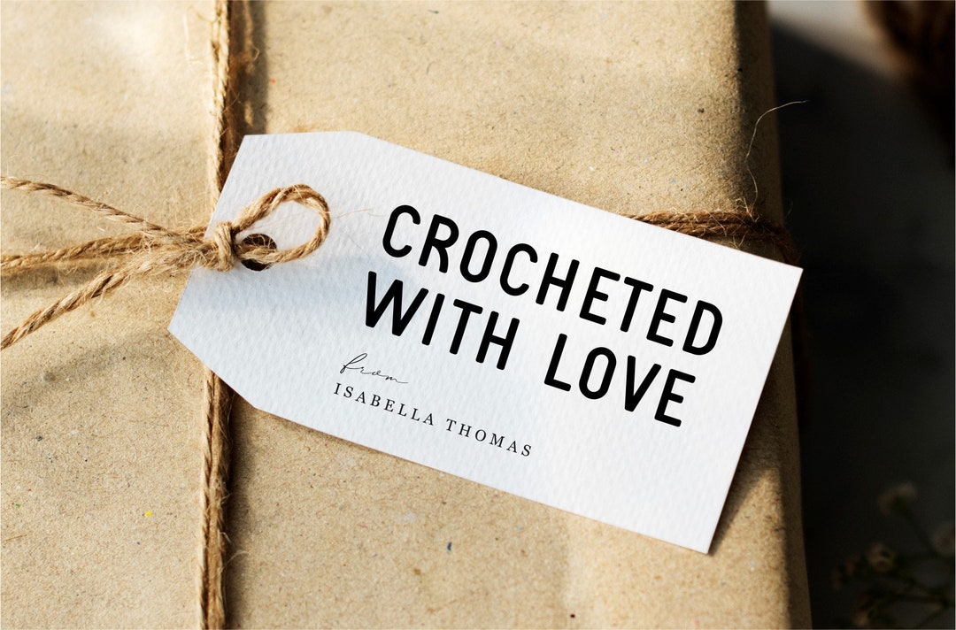 Printable Crocheted With Love Gift Tag Template, Handmade Sweater Scarf ...