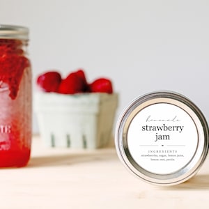 Jam Canning Label Template - Printable Mason Jar Homemade Food Label ...