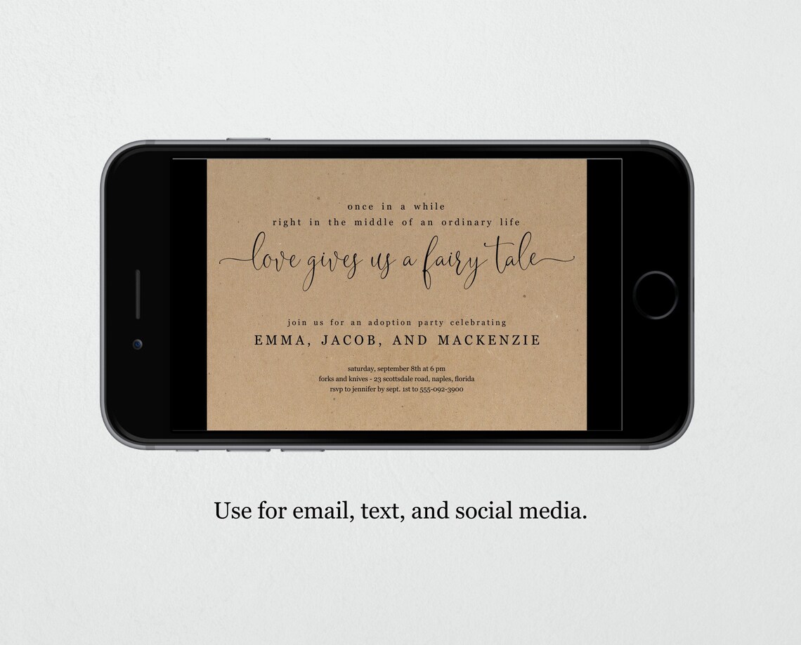 Printable Adoption Party Invitation Template, Gotcha Day Celebration ...