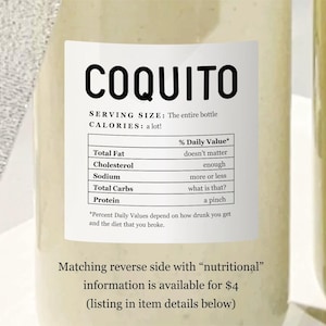 Homemade Coquito Label Template, Printable Puerto Rican Eggnog Gift ...