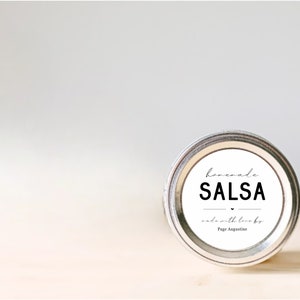 Salsa Label Template - Printable Mason Jar Homemade Salsa Canning Gift ...