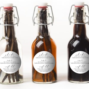 Round Homemade Vanilla Extract Instructions Label Template - Printable ...