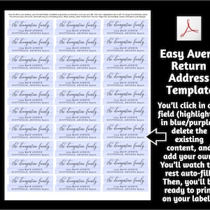 Return Address Label Template, Printable Envelope Label, Avery 1 X 2 5/ ...