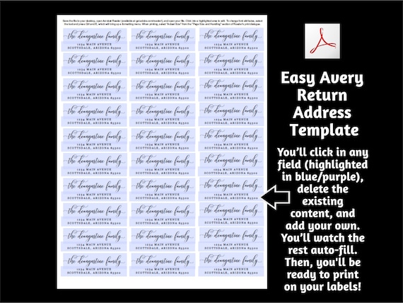 Avery Return Address Labels Template