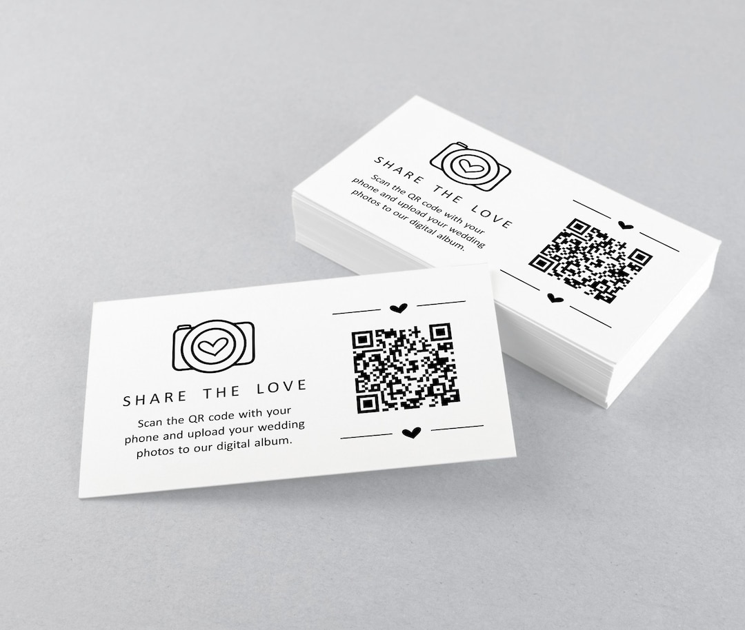 Share the Love Wedding QR Code Digital Photo Album Card, Printable ...