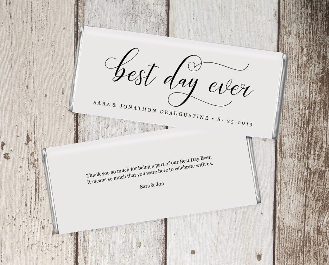 Wedding Hershey Wrapper Template - Printable 1.45 & 1.55 Oz Chocolate ...