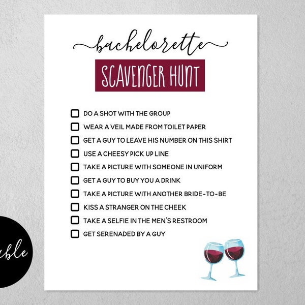 Scavenger Hunt Card Template - Etsy