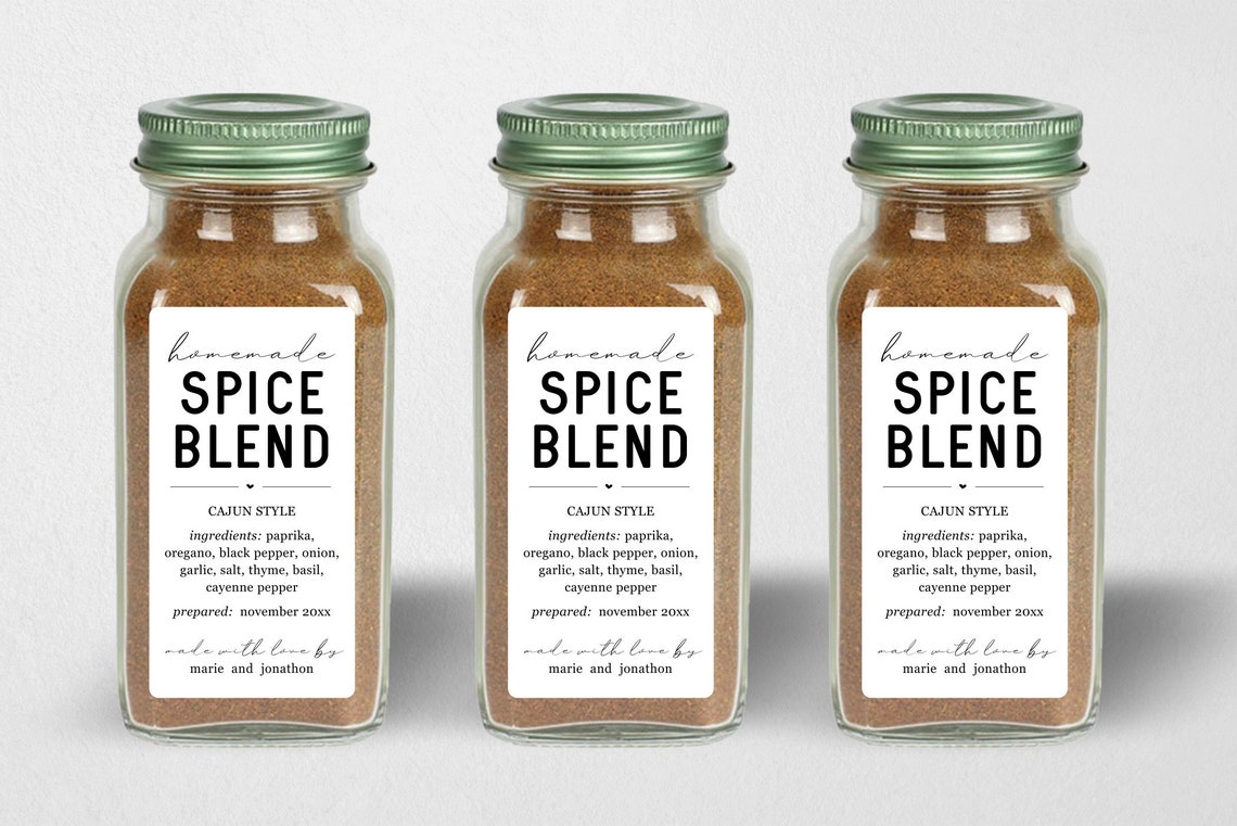 Homemade Spice Blend Jar Label Template Printable Spice Mix - Etsy
