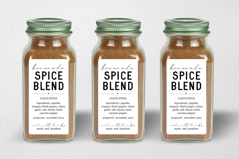 Homemade Spice Blend Jar Label Template, Printable Spice Mix Gift ...
