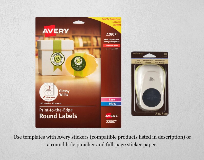 Return Address Label Template, Printable Round 1 1/2" & 2" Circle Seals ...