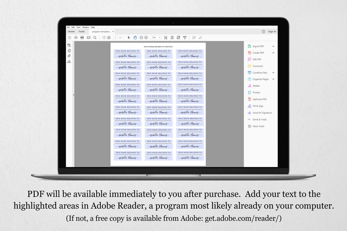 Printable From the Library of Sticker Template, This Book Belongs to ...
