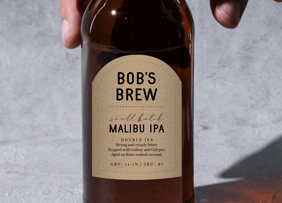 Home Brew Custom Label Template - Beer Bottle Labels - Printable on ...