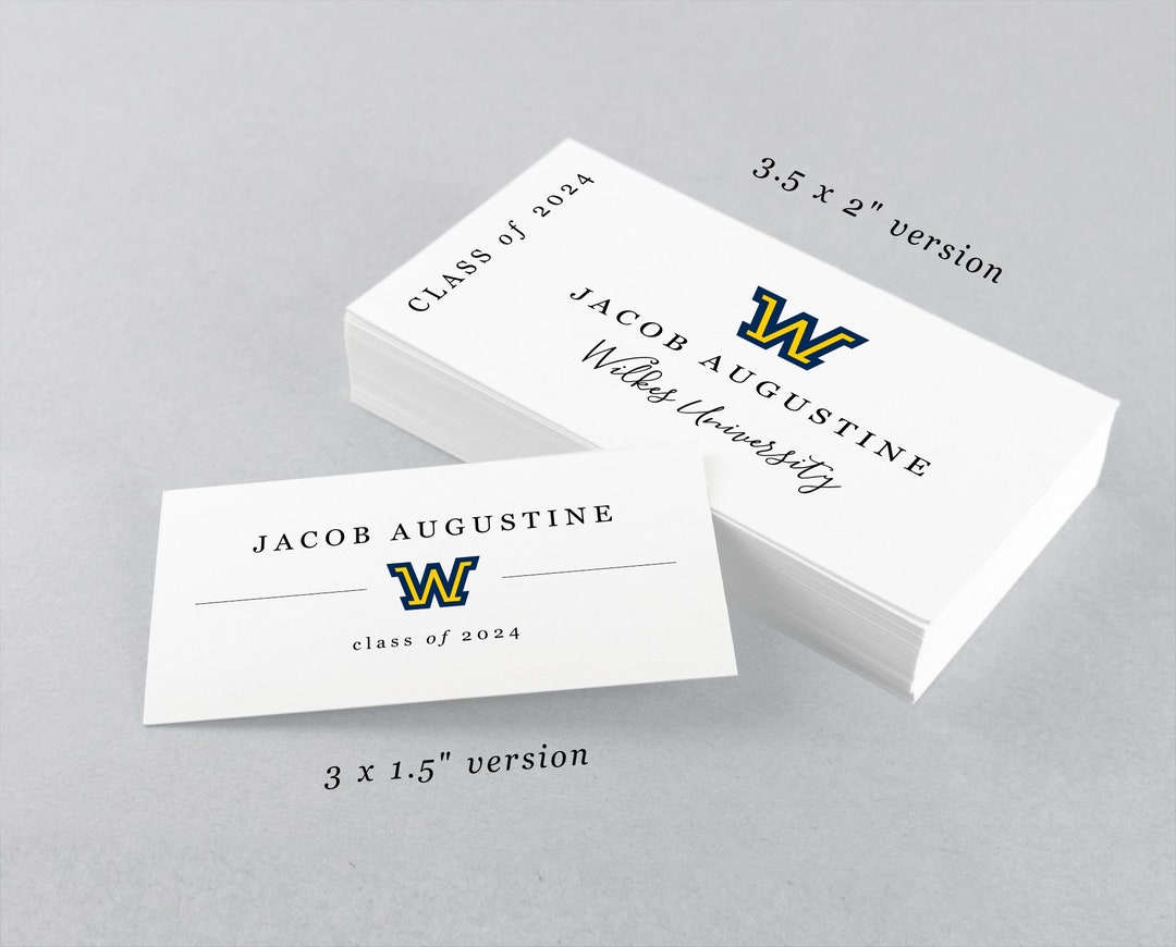 Graduation Name Card Insert With School Logo, Printable College High ...