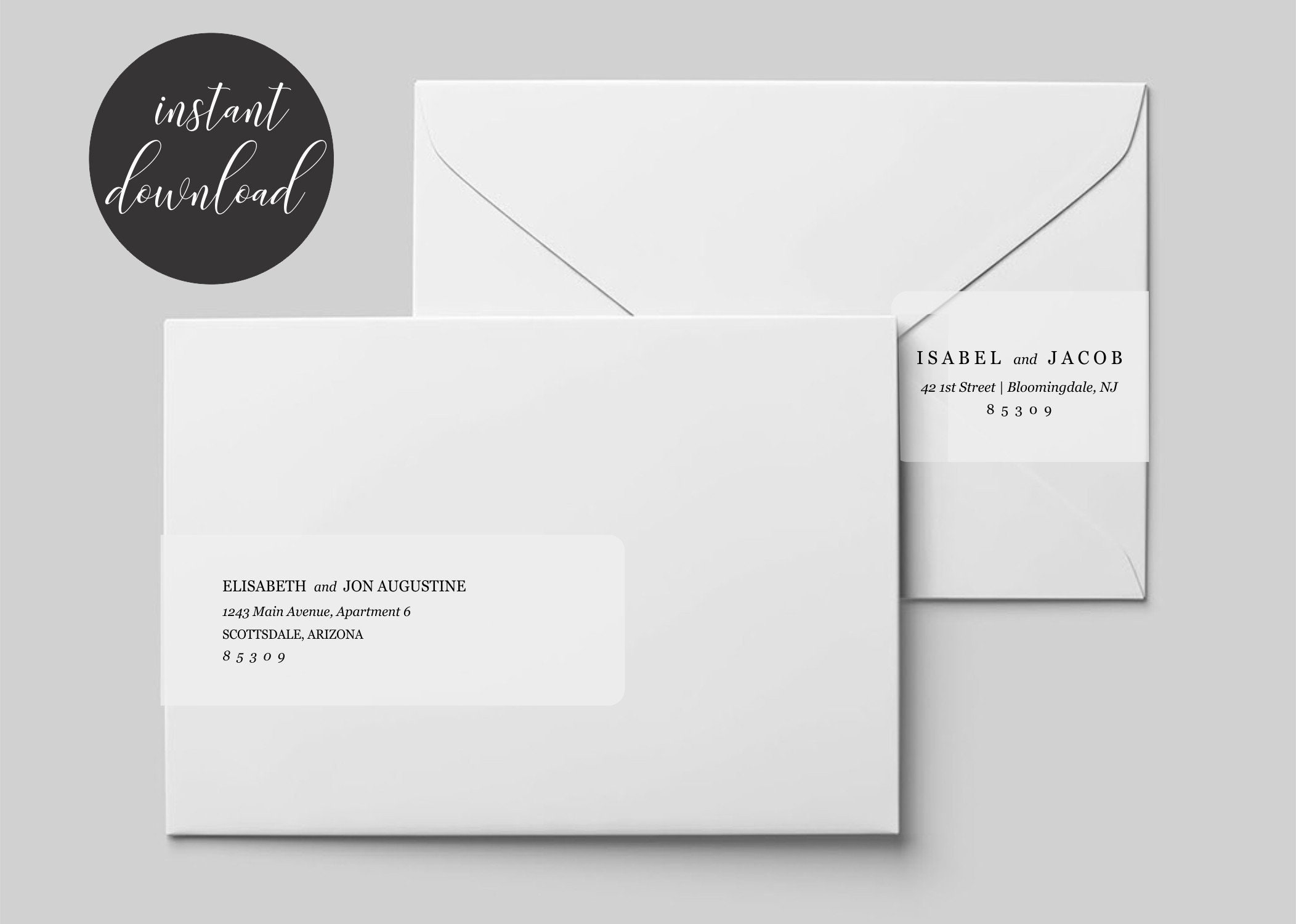 Printable Address Template For Envelope Wraparound Labels Avery 22838