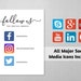 Business Social Media Sign With Icons Printable Template - Etsy