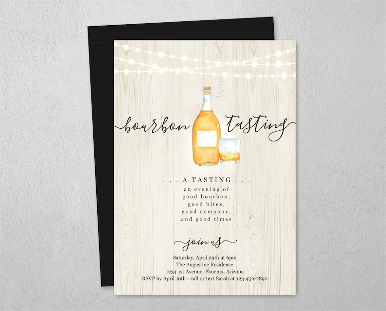 Bourbon / Whiskey Tasting Invitation Template Printable - Etsy