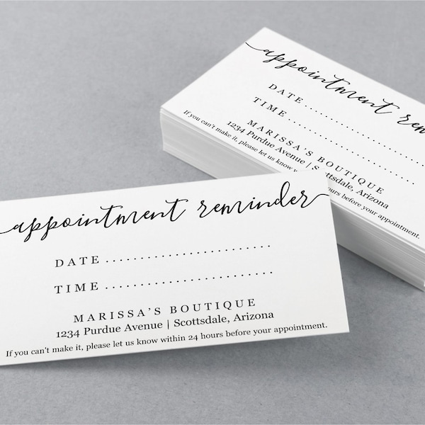 Appointment Reminder Cards - Etsy