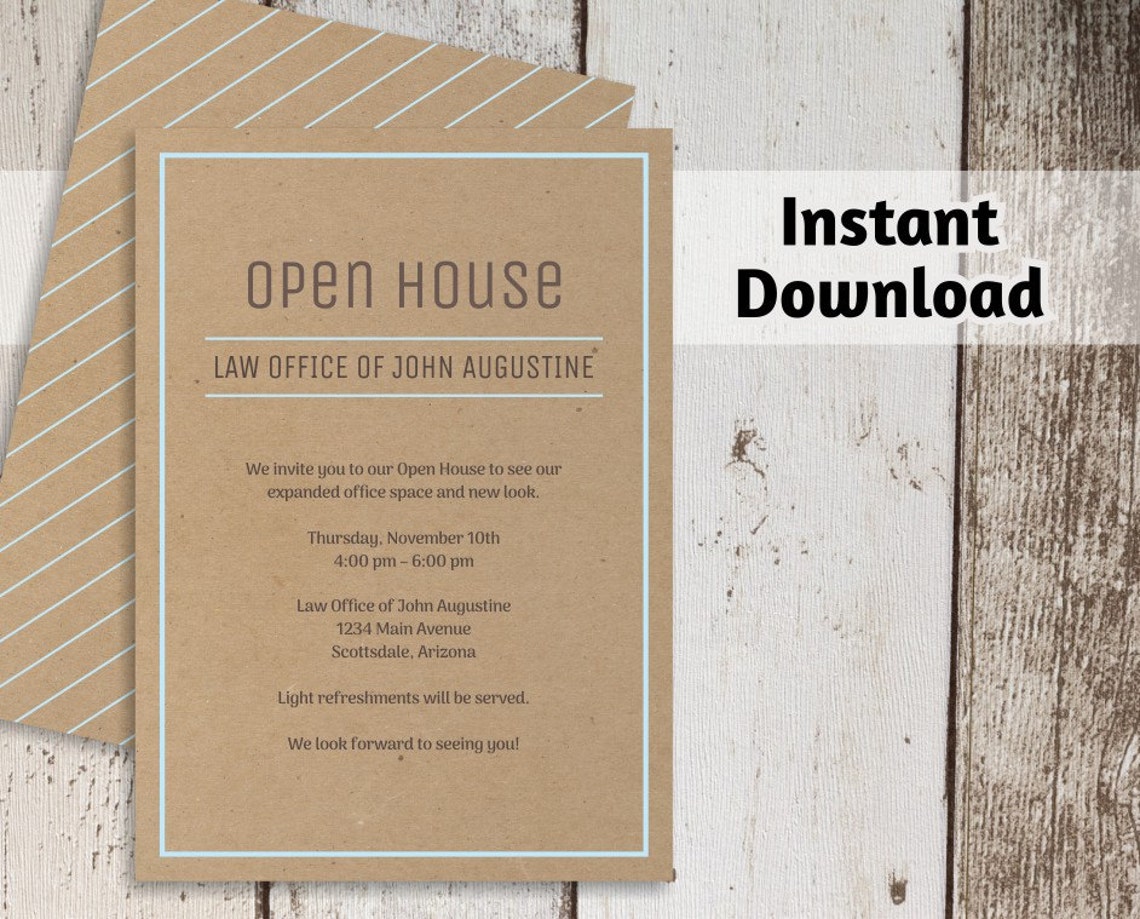 Printable Business Invitation Template Open House Business - Etsy