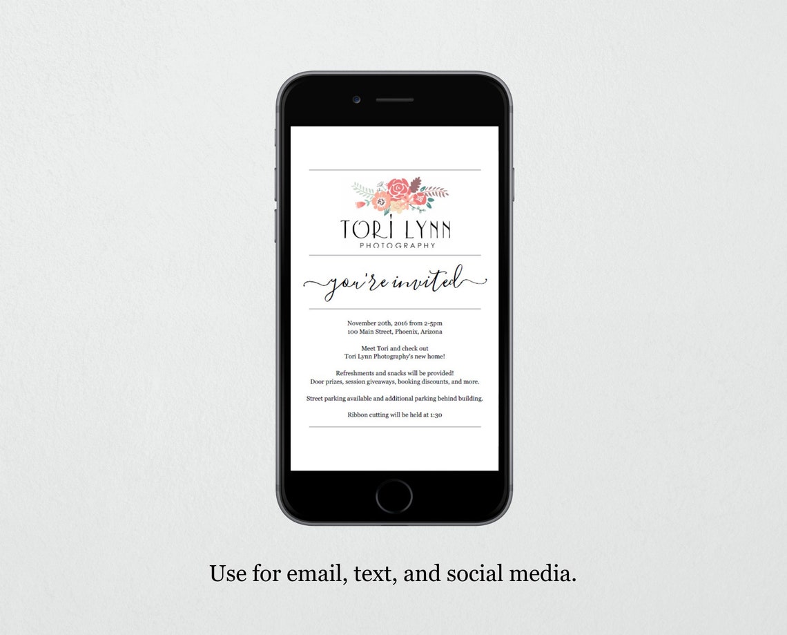 Simple Business Invitation Template Add Logo Printable - Etsy