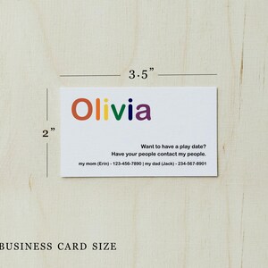 Kids Calling Cards, Play Date Card for Girl or Boy, Simple Cute ...