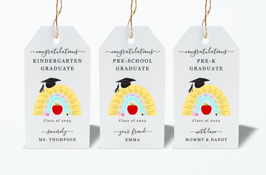 Printable Preschool / Kindergarten Graduation Favor Tag Template, Grad ...