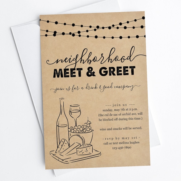 Meet Neighbors Invitation - Etsy
