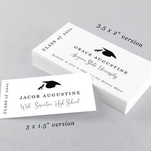 Printable Graduation Name Card Template, Formal Announcement Insert ...