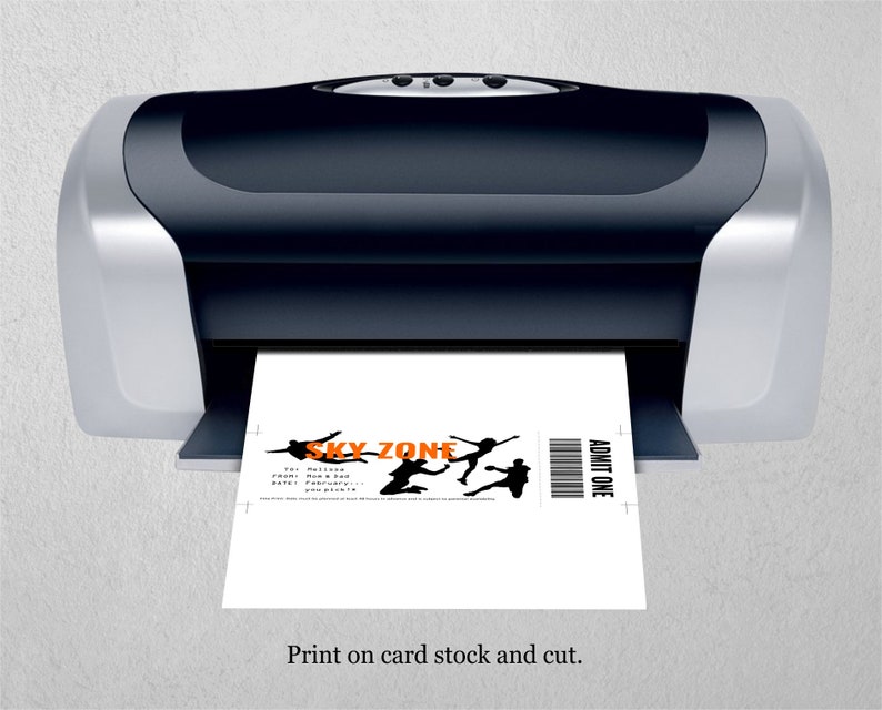 Jump Park Ticket Template, Printable Trampoline Park Gift Certificate ...