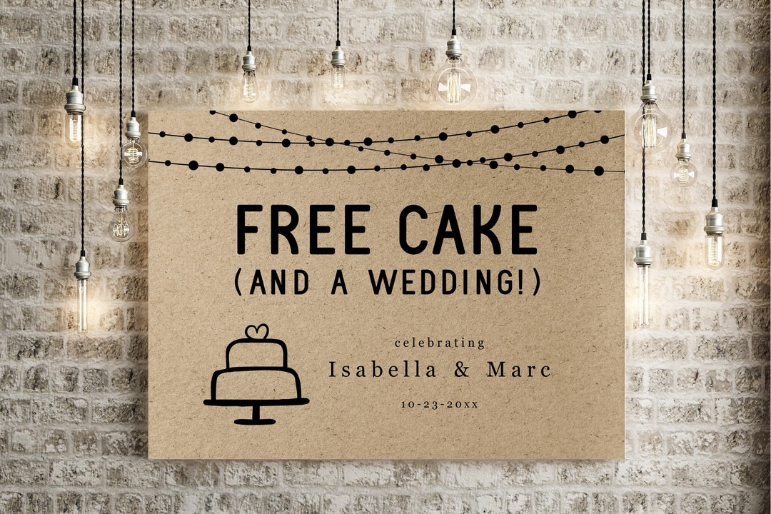 Free Cake Funny Welcome Sign Printable Template Couple Baby Shower ...