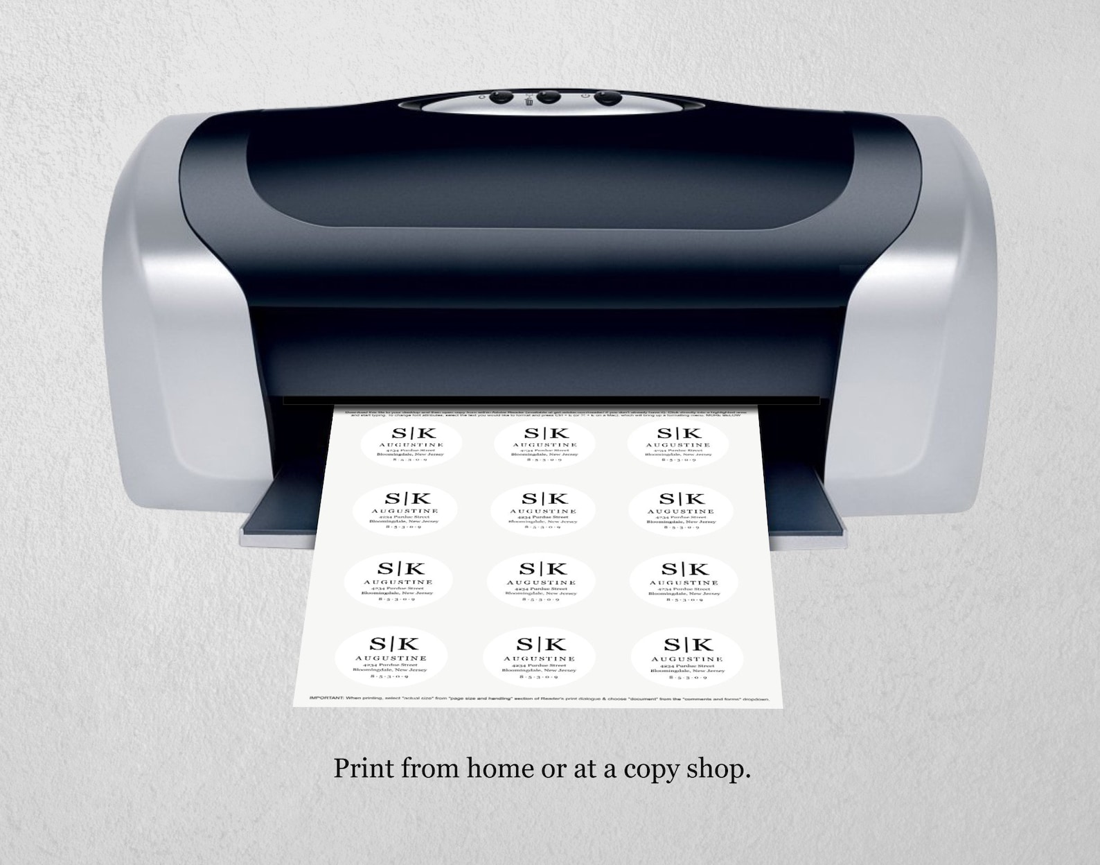 Return Address Label Template, Printable Round 1 1/2" & 2" Circle Seals ...