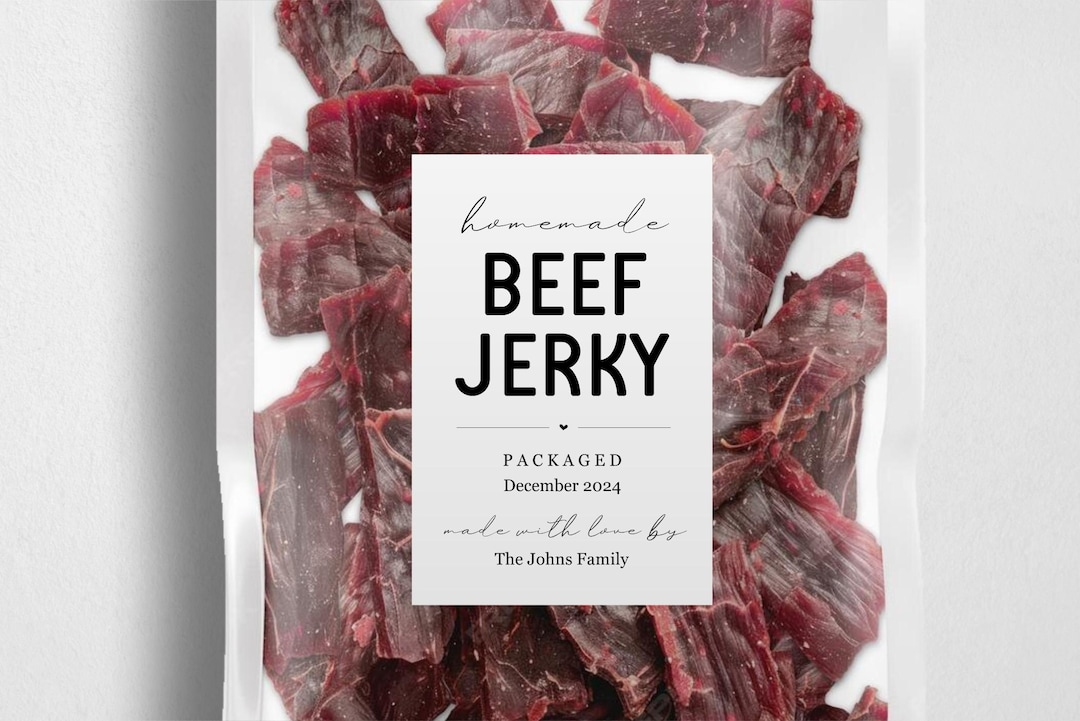 Homemade Beef Jerky Label Template - Printable Gift Sticker ...