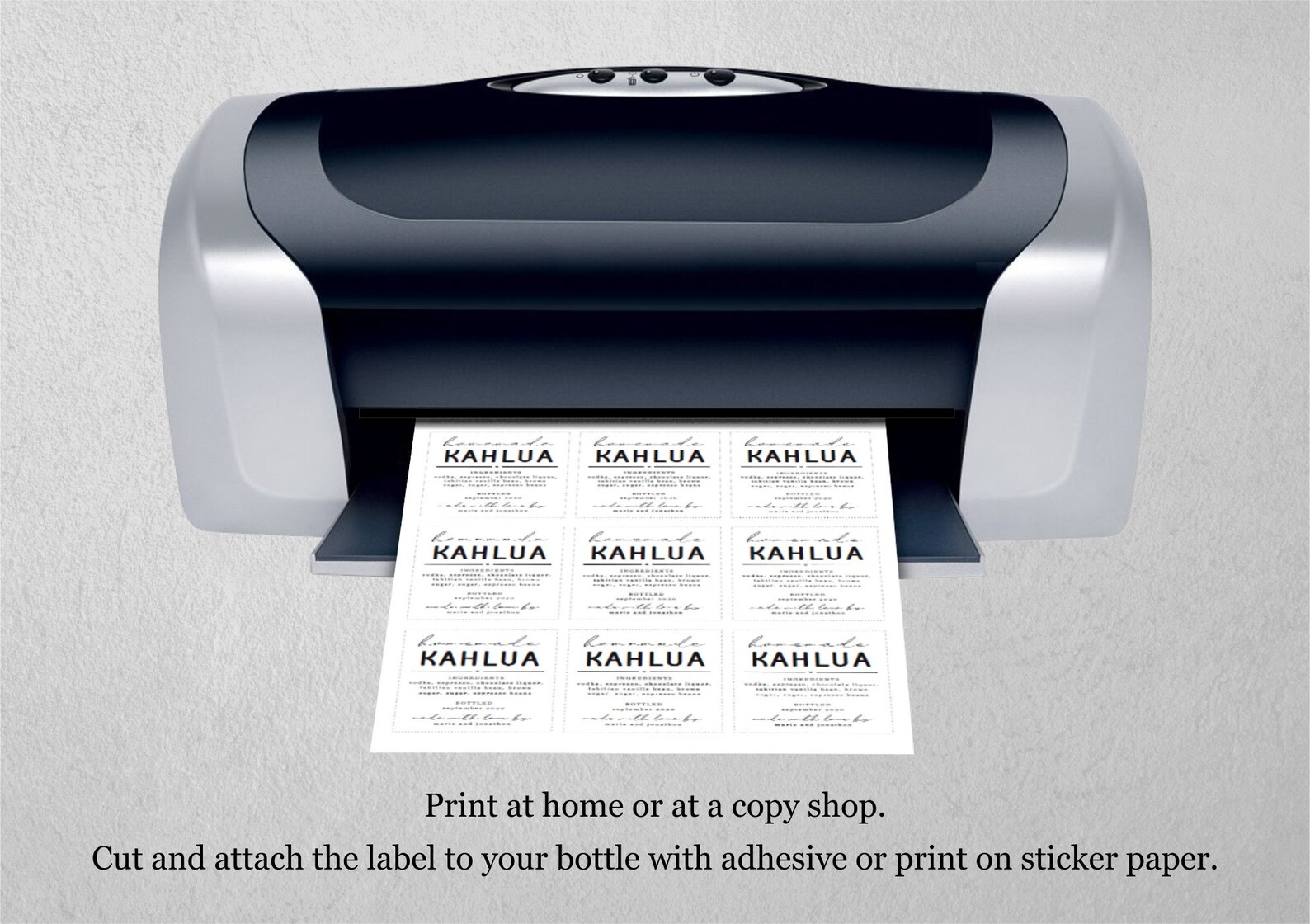 Homemade Kahlua Label Template - Printable Gift Sticker, Personalize ...