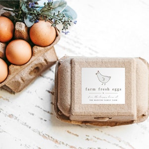 Egg Carton Label Template - Printable Sticker, Personalize for Farm or ...