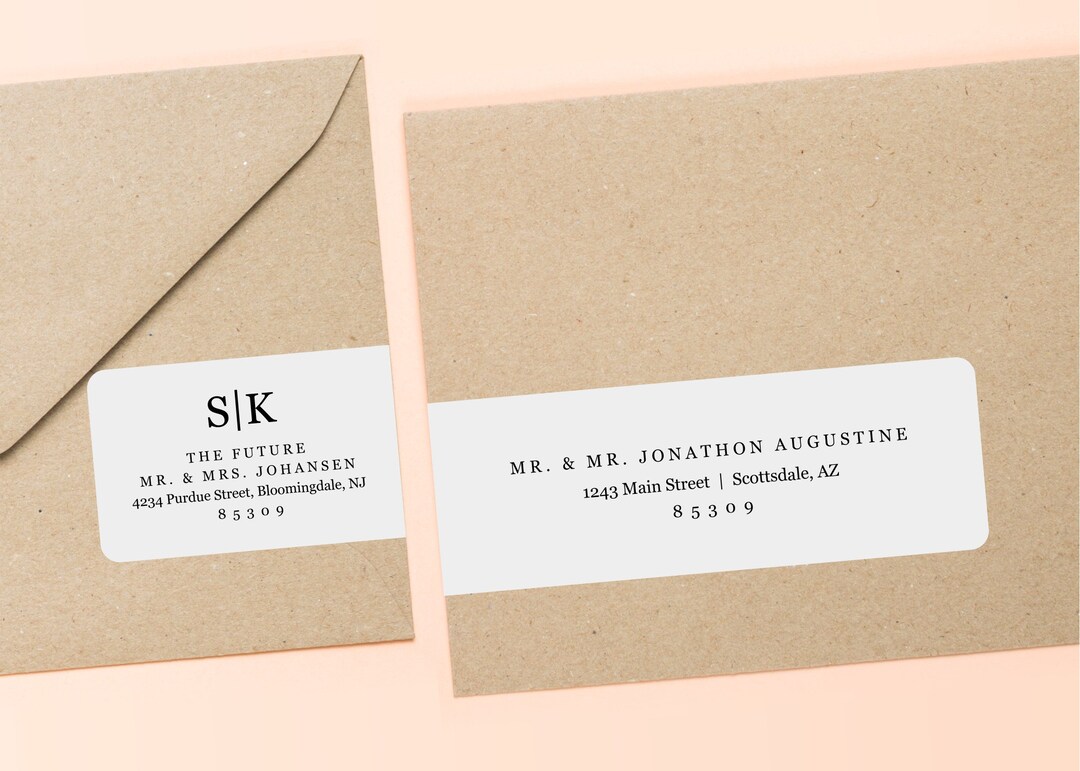 Printable Address Template for Envelope Wraparound Labels - Avery 22838 ...