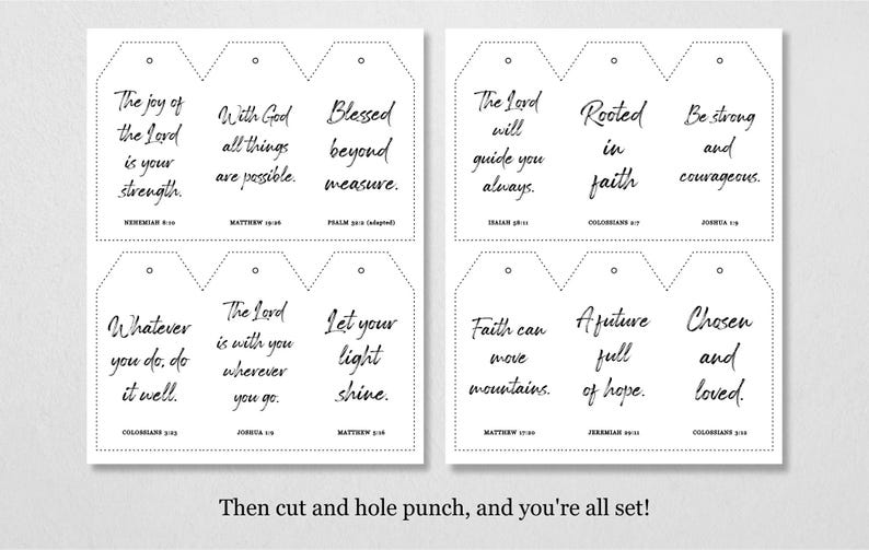 Graduation Scripture Tags, Printable Christian Party Centerpiece ...