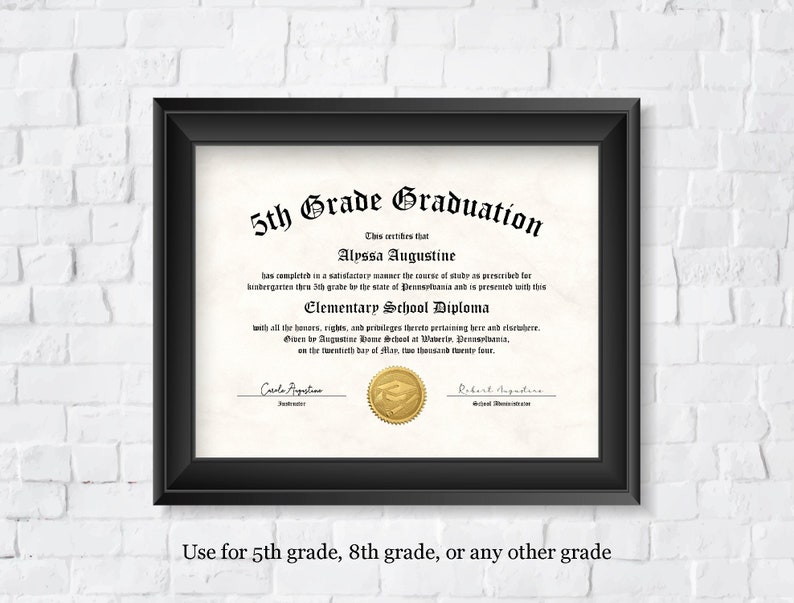 8th Grade Graduation Homeschool Diploma, 5th Grade Home School ...