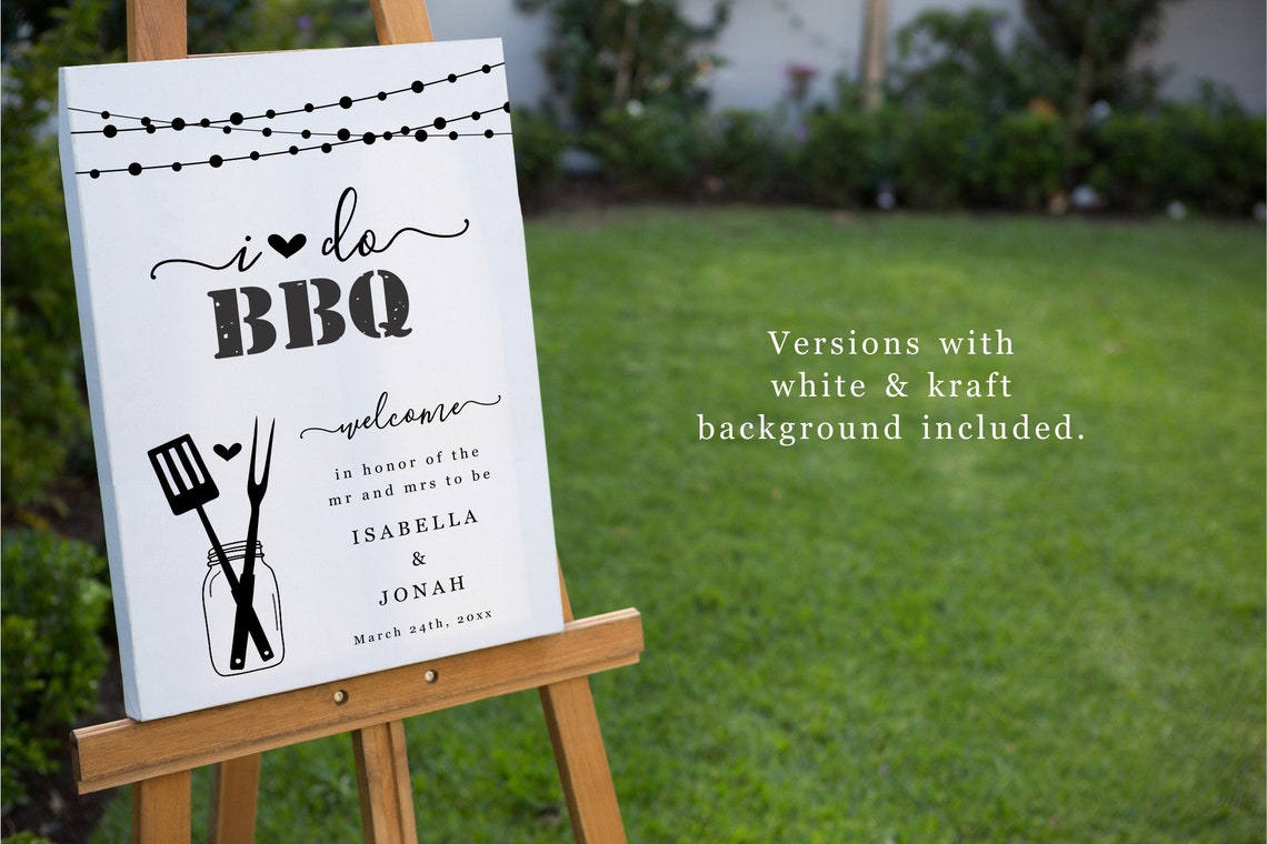 I Do BBQ Welcome Sign Template Printable Couple Wedding / - Etsy