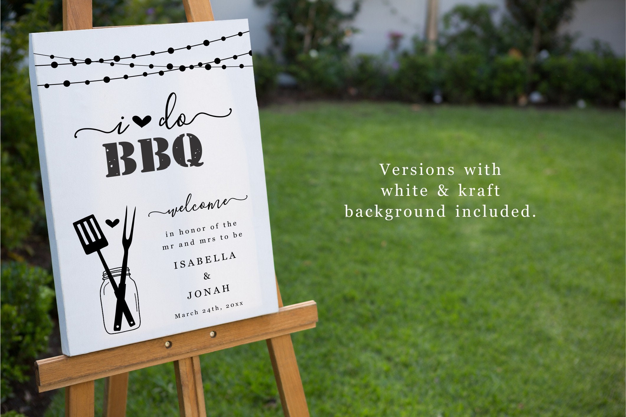 I Do BBQ Welcome Sign Template - Printable Couple Wedding / Bridal ...