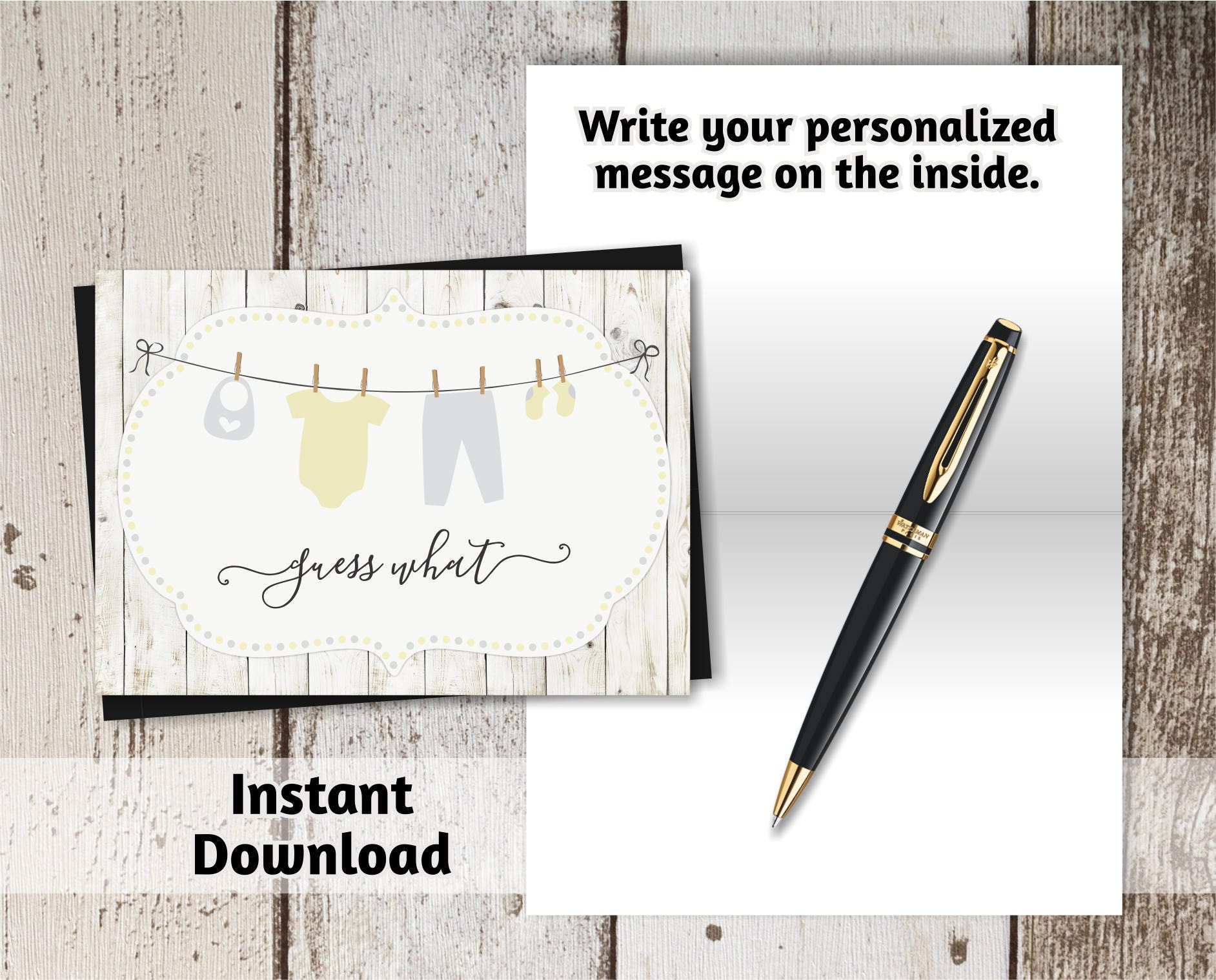 Rustic Pregnancy Announcement Card Download Printable Pregnancy 