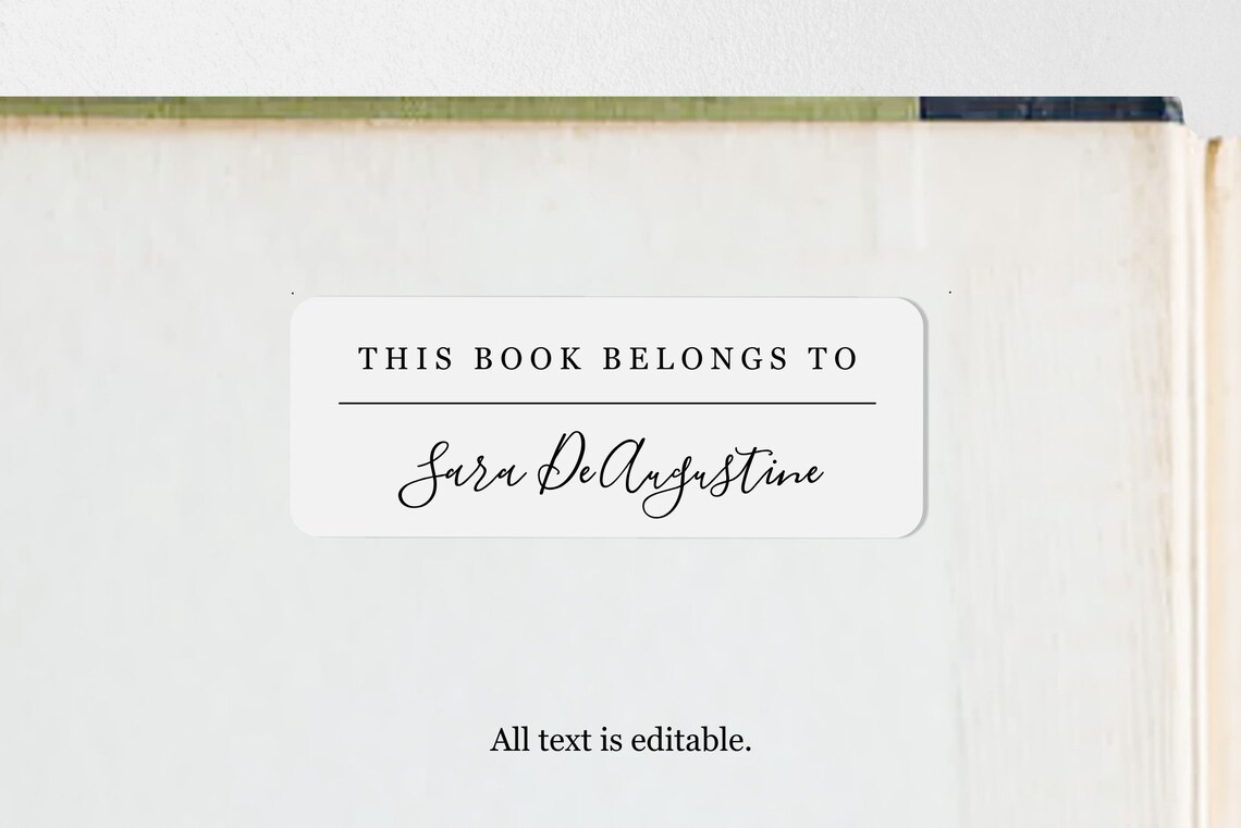 Printable From the Library of Sticker Template, This Book Belongs to ...